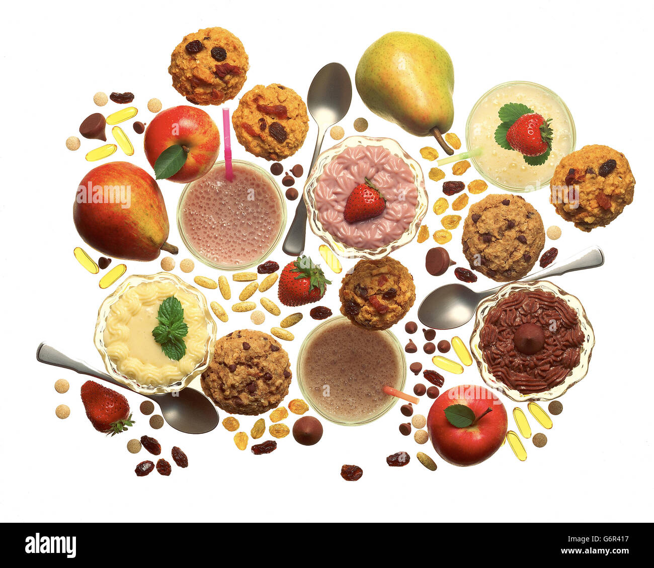 Table of snacks Cut Out Stock Images & Pictures - Alamy