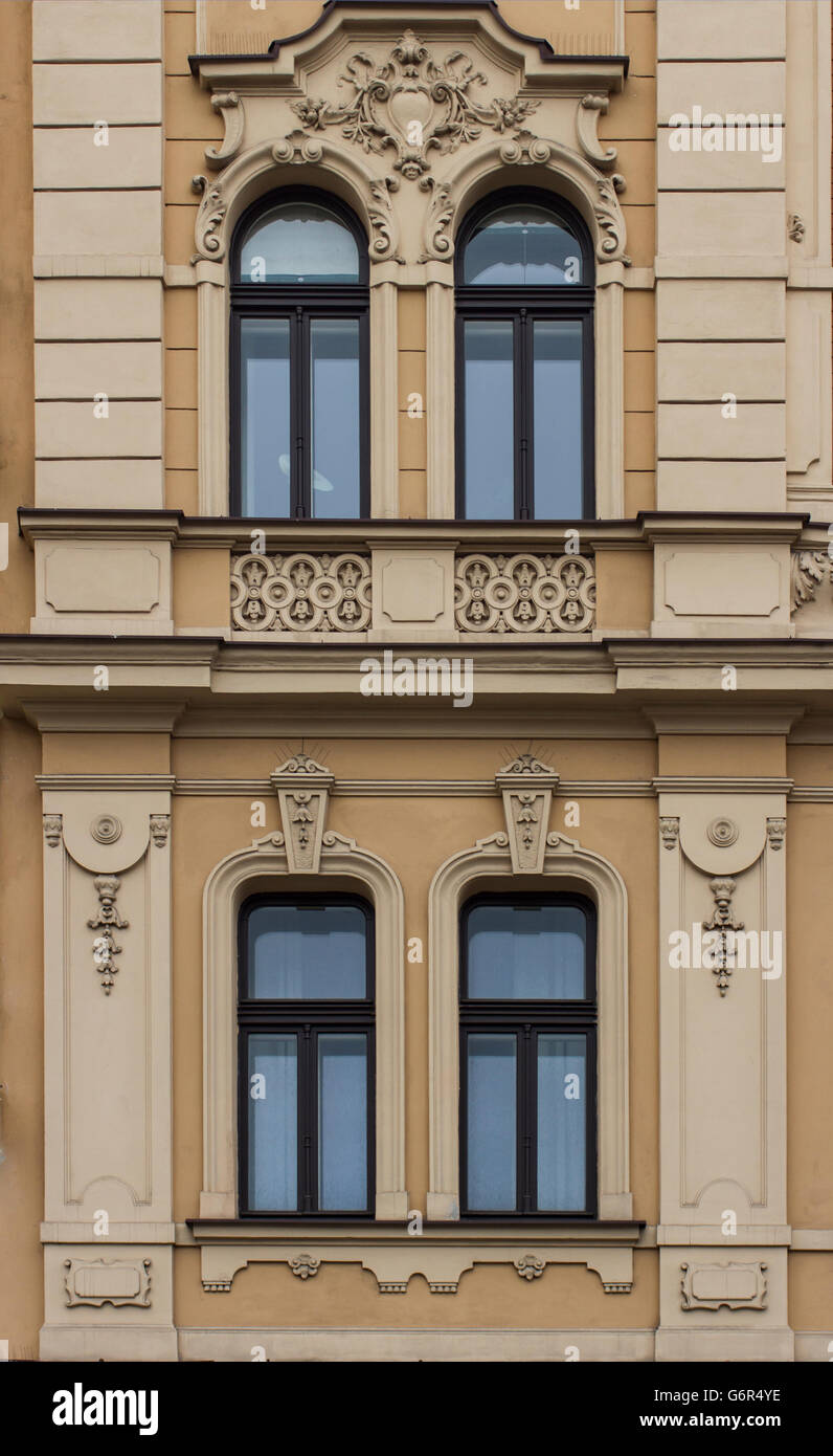 Detail of the traditional windows from Prague, Czech Republic Stock ...