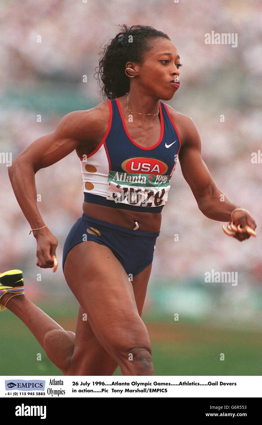 Atlanta Olympic Games. Athletics. Gail Devers in action Stock Photo - Alamy