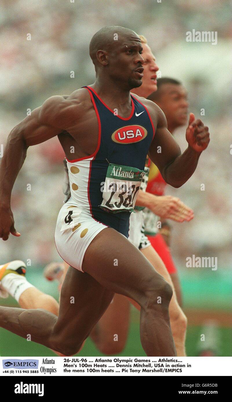 Mens 100m heats dennis mitchell hi-res stock photography and images - Alamy
