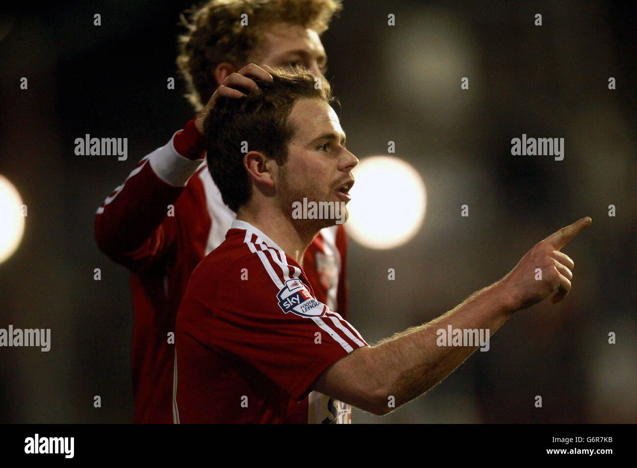 Brentford's Alan Judge celebrates scoring his sides second goal with ...