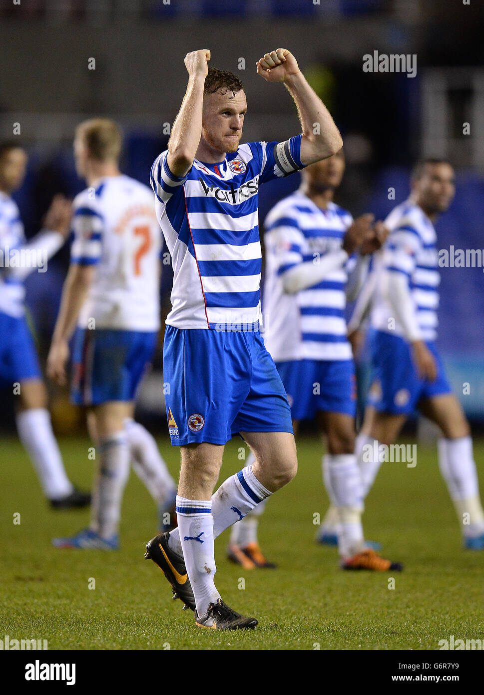 Reading's Alex Pearce celebrates his side's win after the final whistle ...
