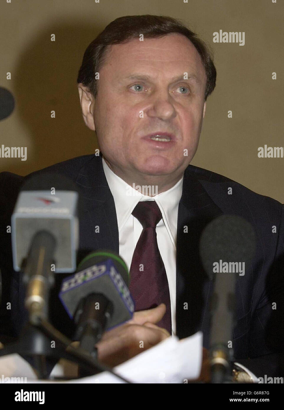 Ivan Rybkin speaking at a press conference Stock Photo - Alamy