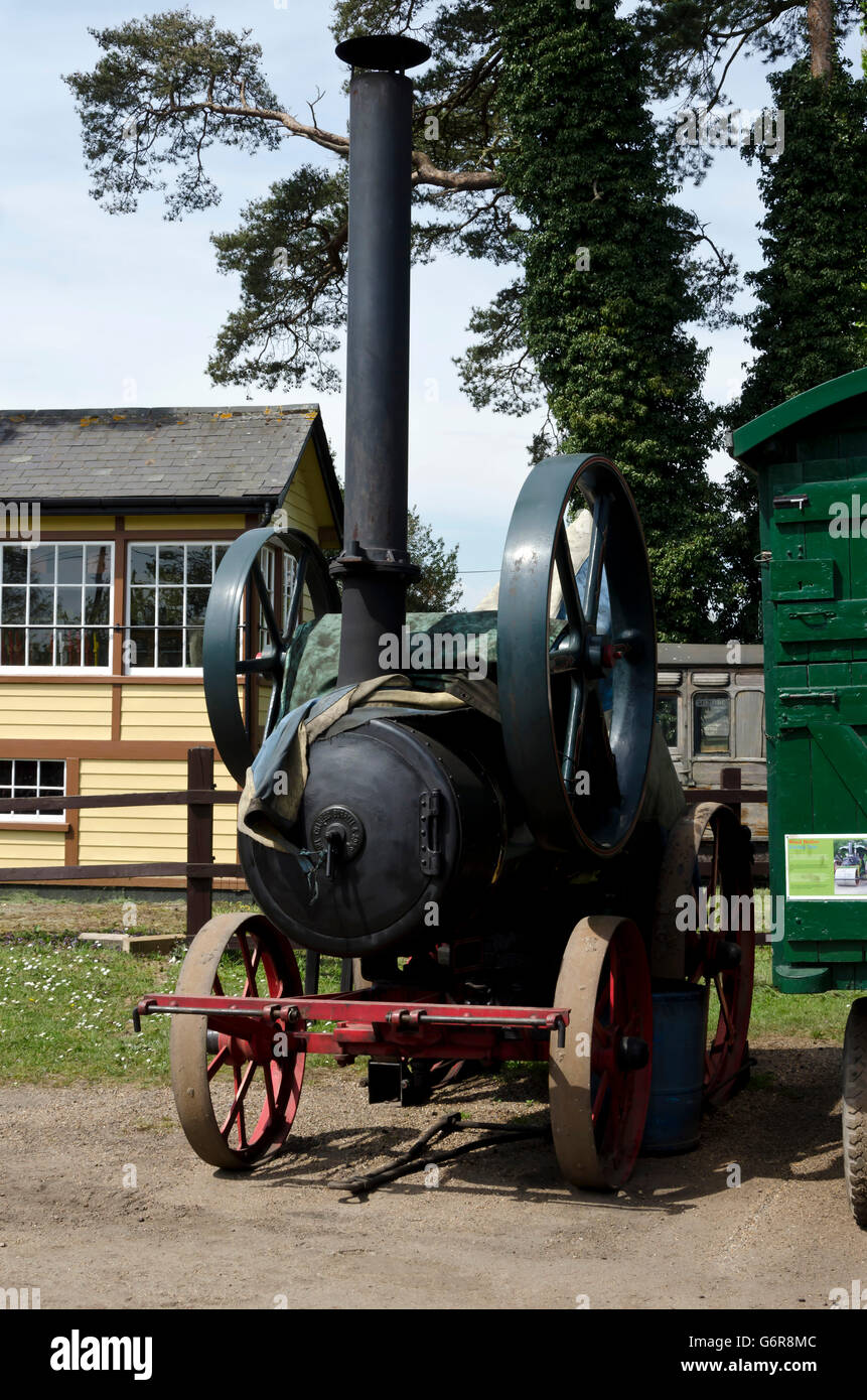 Steam traction engine (steam tractor) at the Bressingham Steam Museum ...