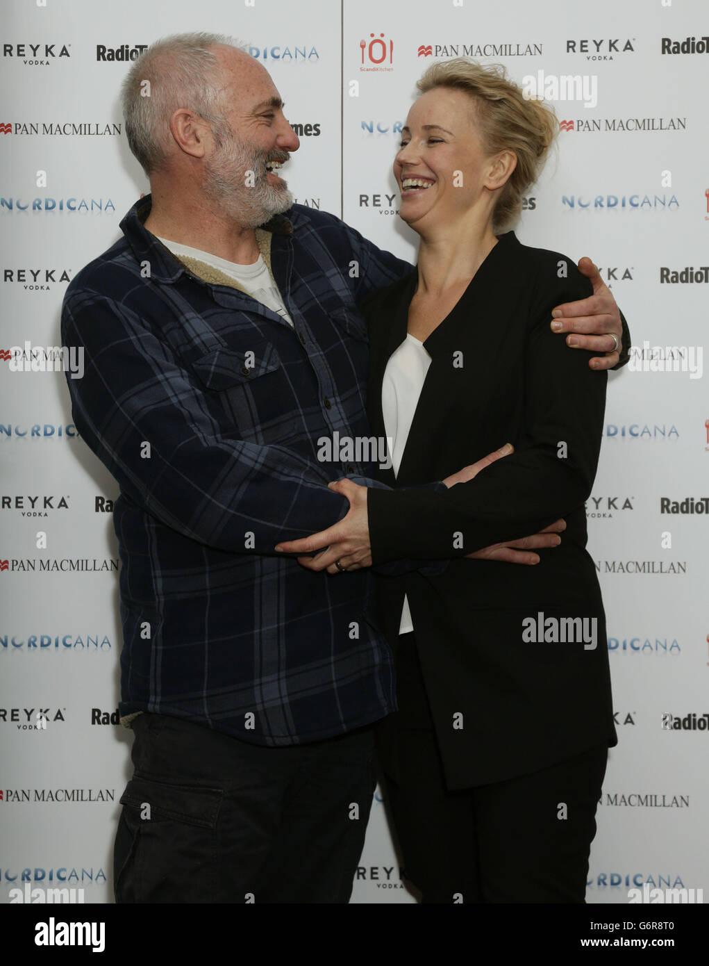 The Bridge stars Sofia Helin (right) and Kim Bodnia during a photocall ...
