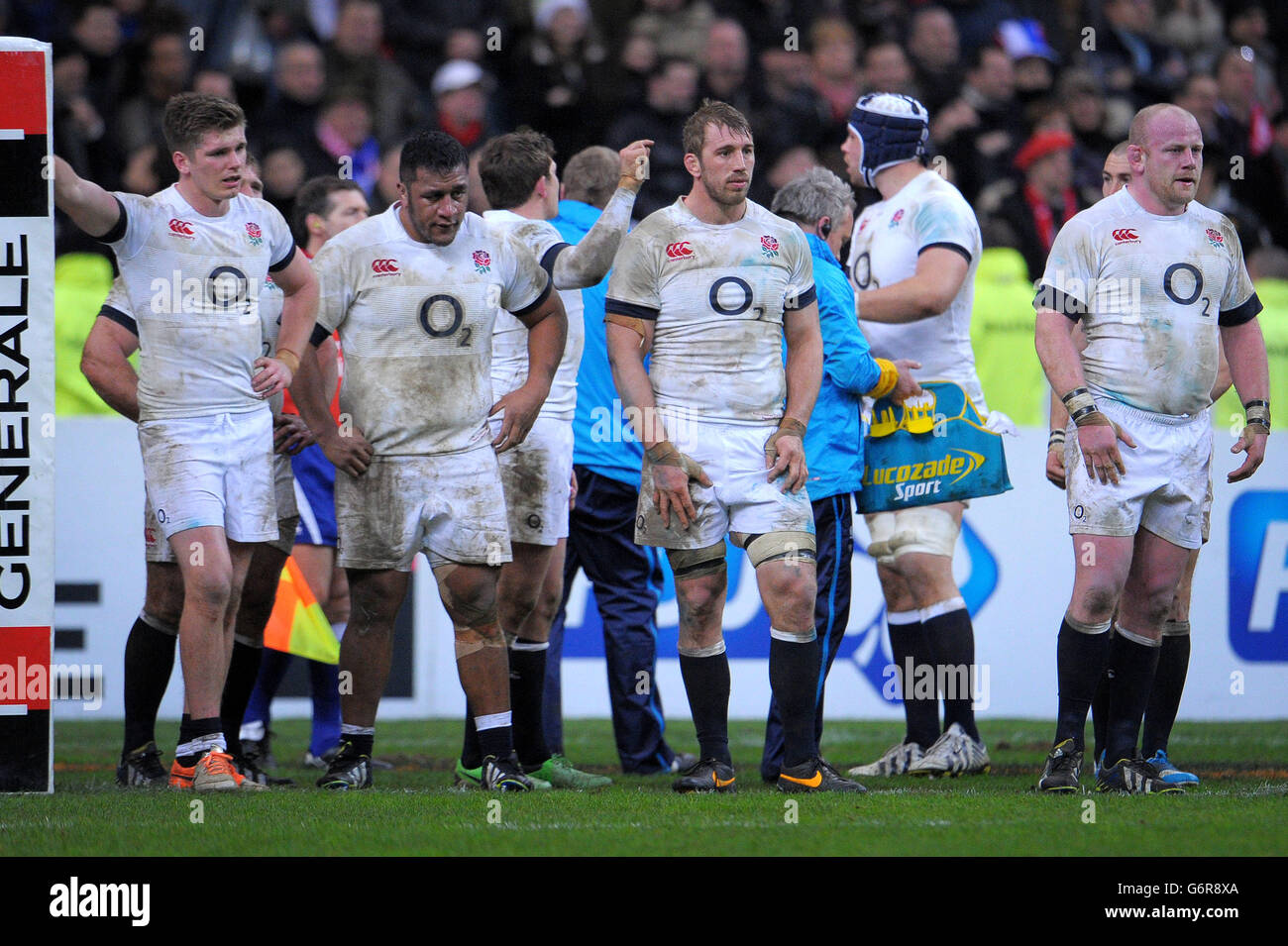England's (left to right)Owen Farrell, Mako Vunipola, Chris Robshaw and ...