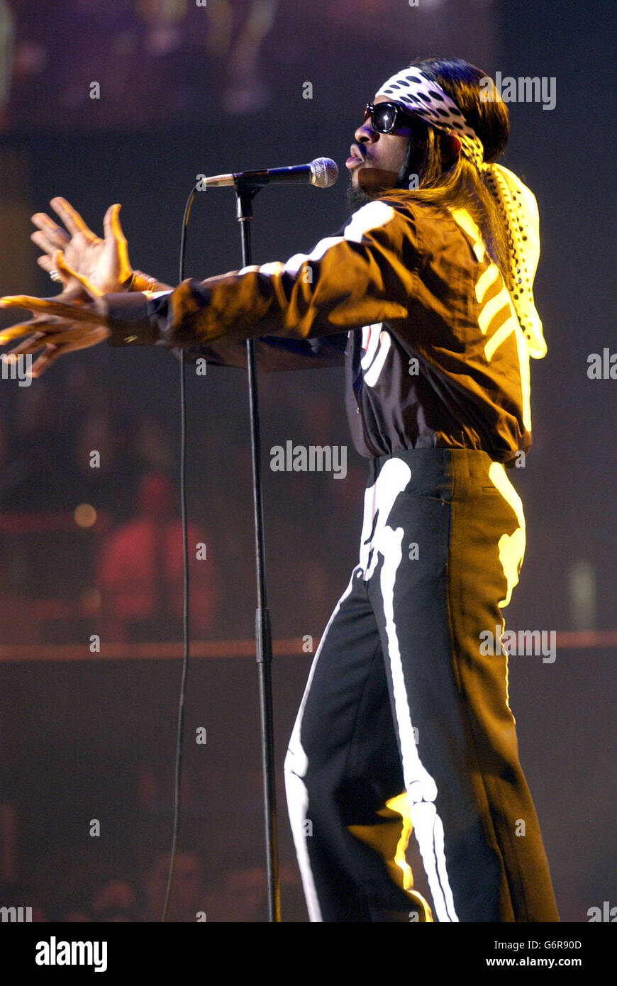Outkast The 2004 Brit Awards. Andre 3000 of Outkast performing during ...