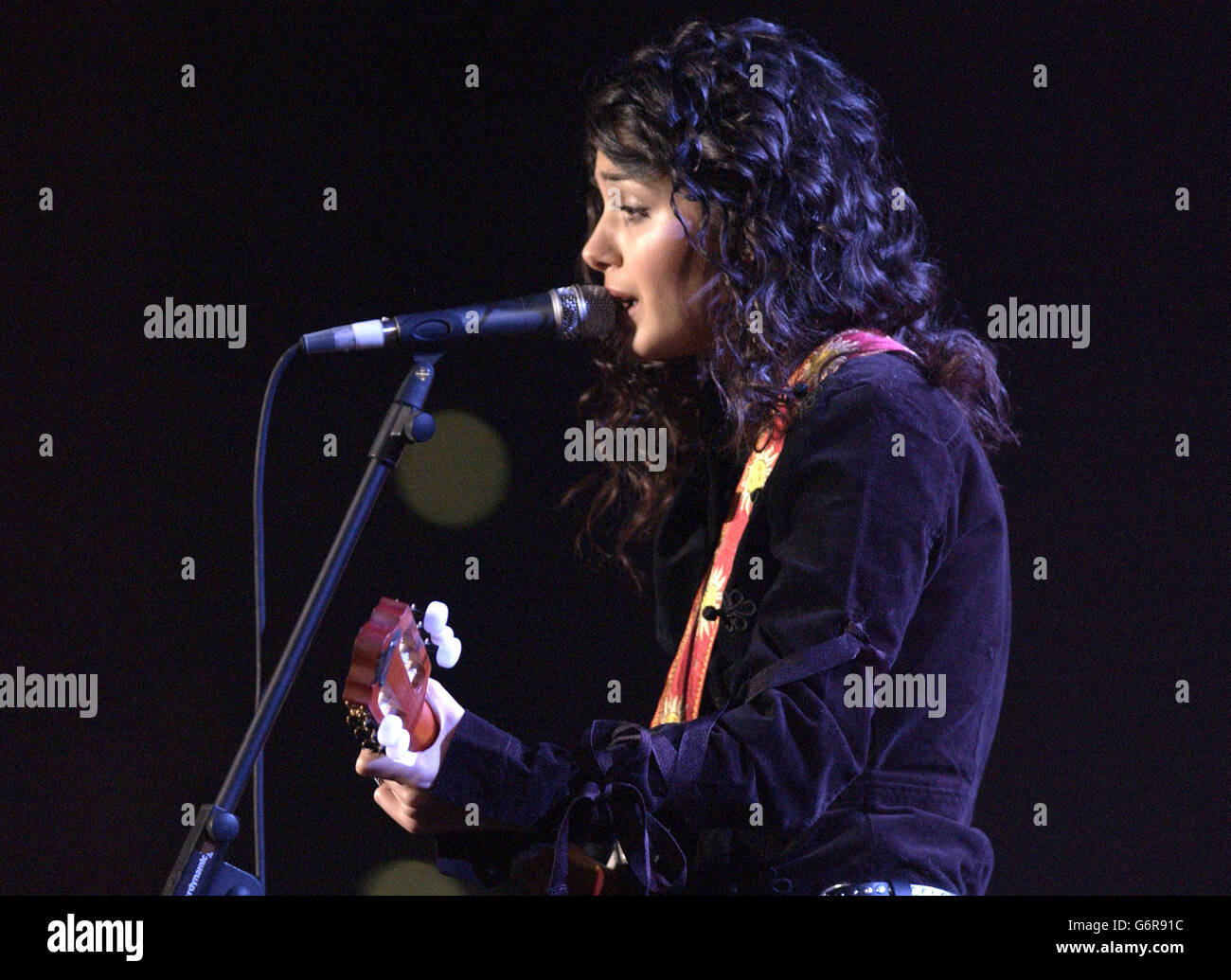 Jazz singer Katie Melua performing on stage at the annual Brit Awards ...