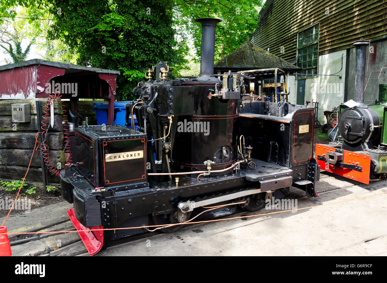 Unusual steam locomotive with a vertical boiler at the Bressingham ...