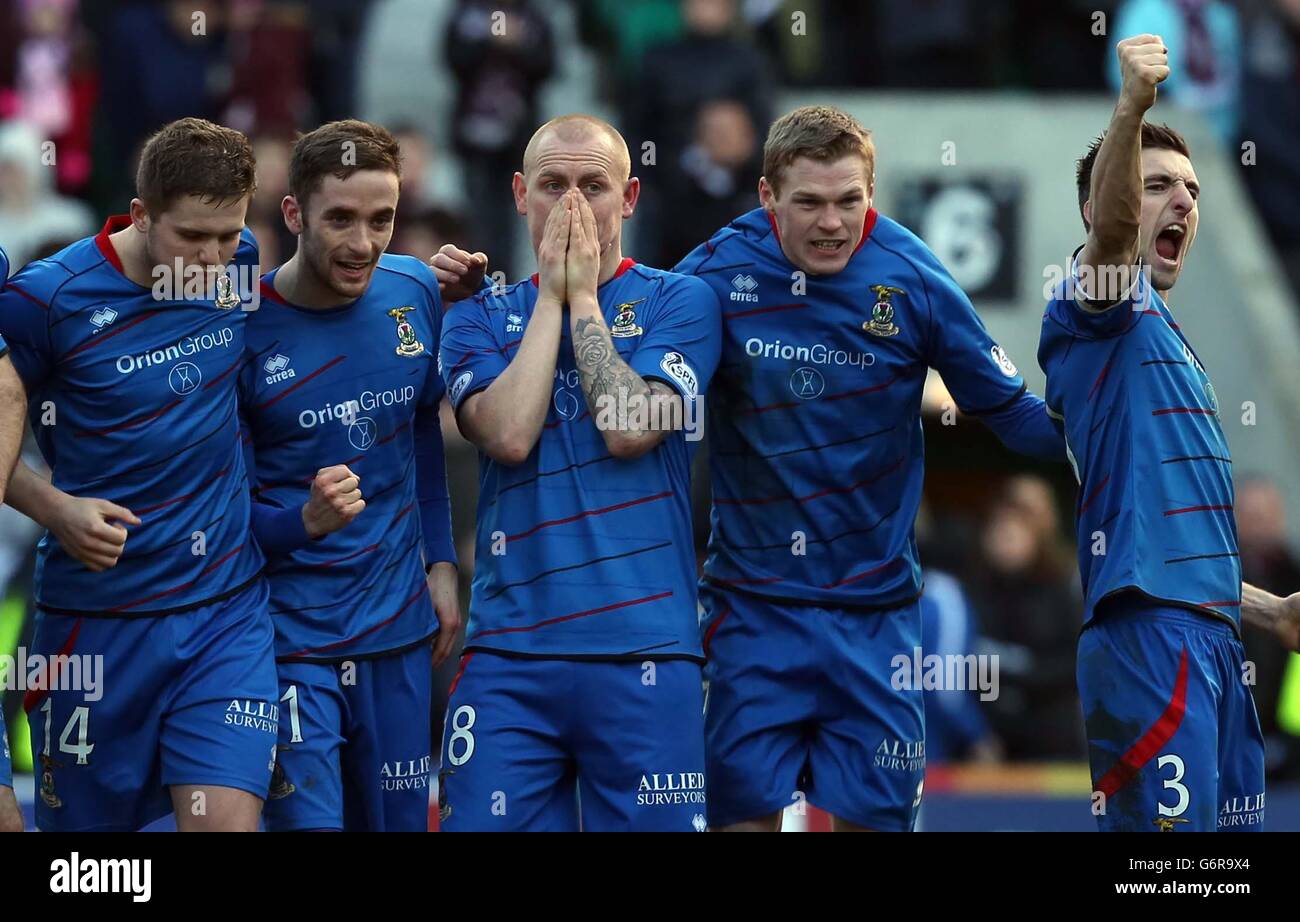 Inverness celebrate after the game against Hearts in the Scottish ...