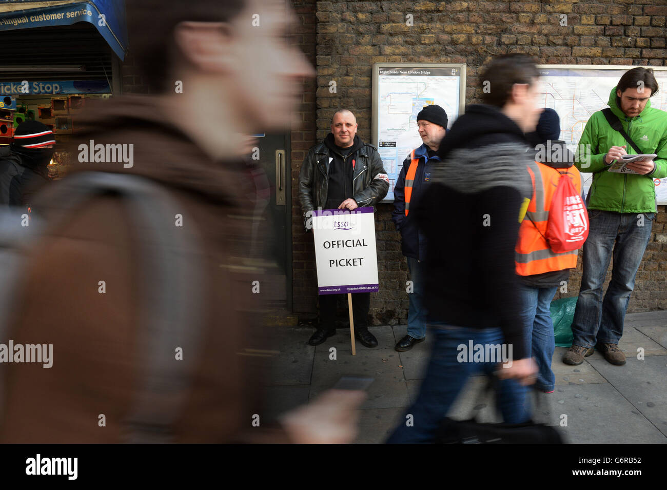 Commuters at London Bridge Underground Station as a strike on London ...