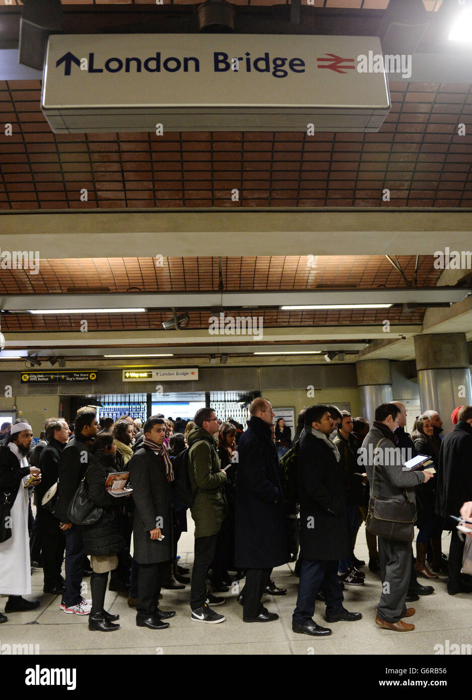 Commuters at London Bridge Underground Station as a strike on London ...