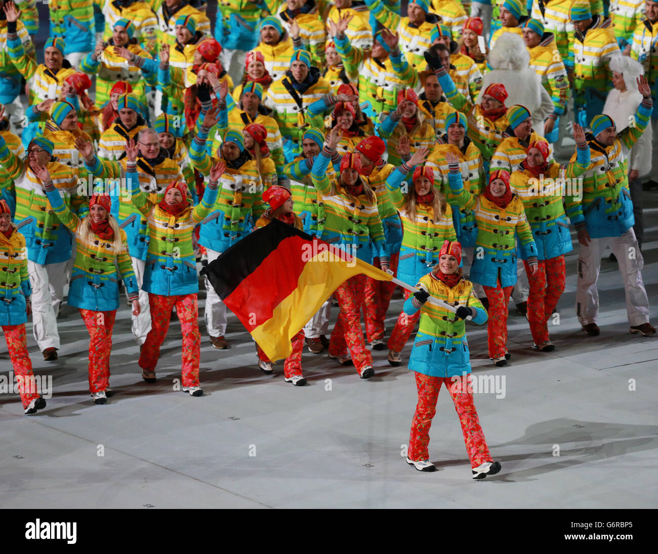 Germany's athletes arrive during the 2014 Winter Olympics Opening ...