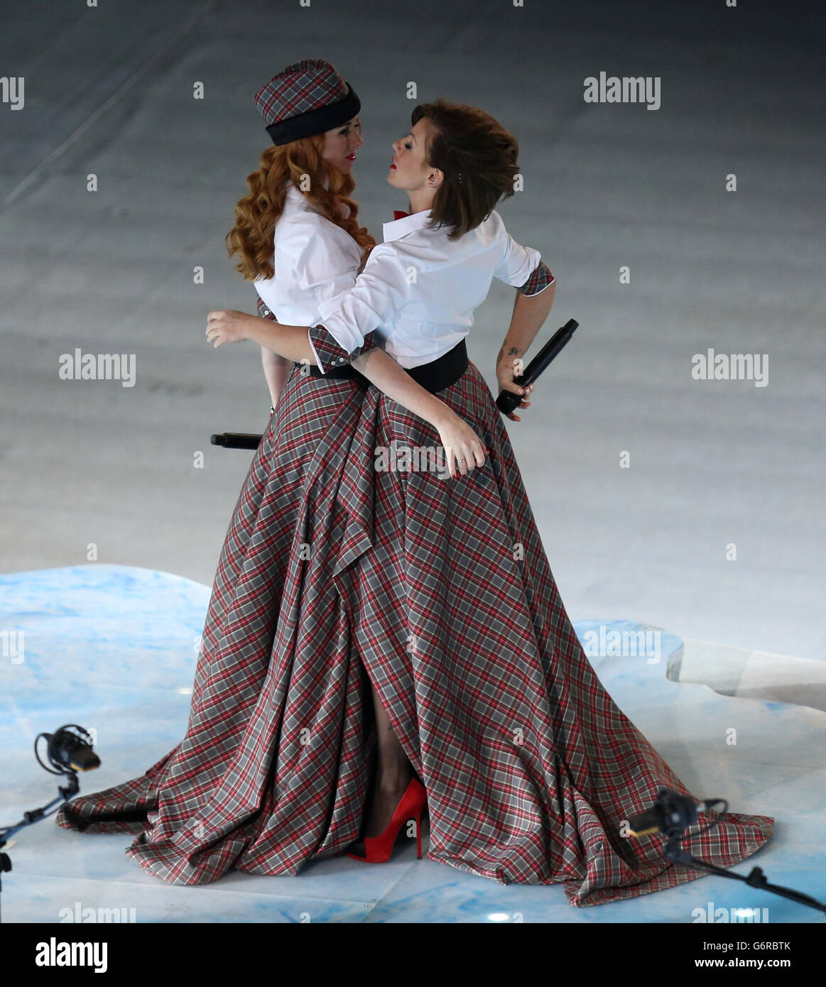 Girl band t.A.T.u perform during the Opening Ceremony for the 2014 ...
