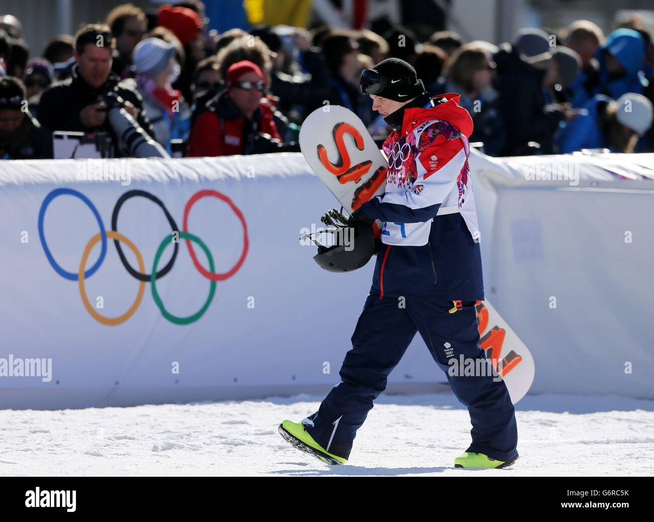 Great Britain's Jamie Nicholls reacts following his first run in the ...