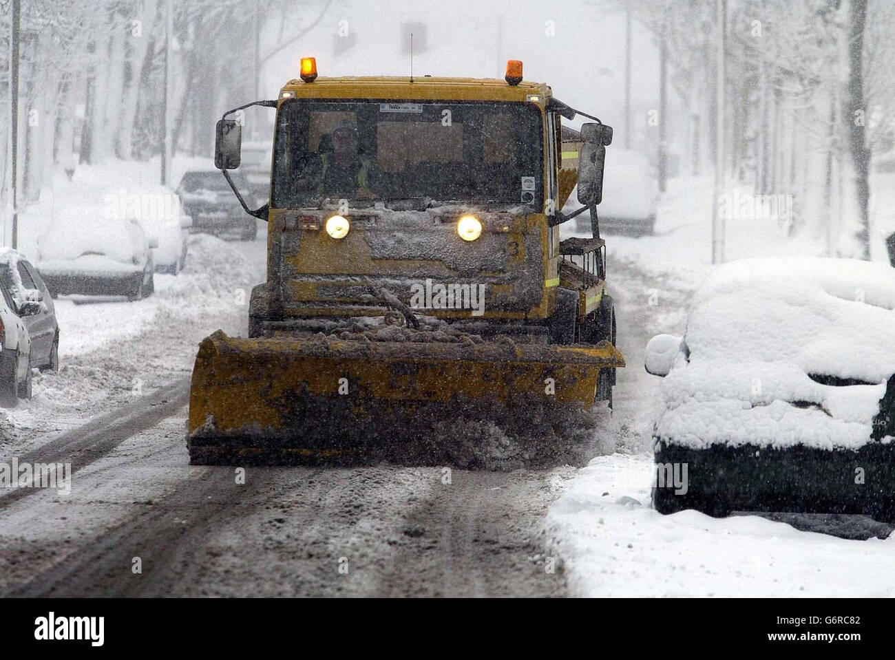 A road gritter lorry out and about in North Shields, as heavy snow hit ...