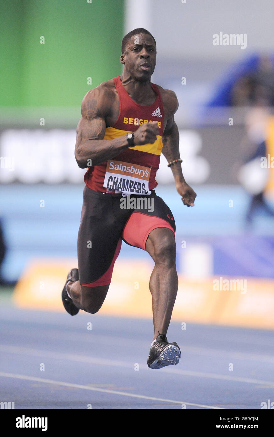 Dwain Chambers in action in the Mens 60 metres heats during day one of ...