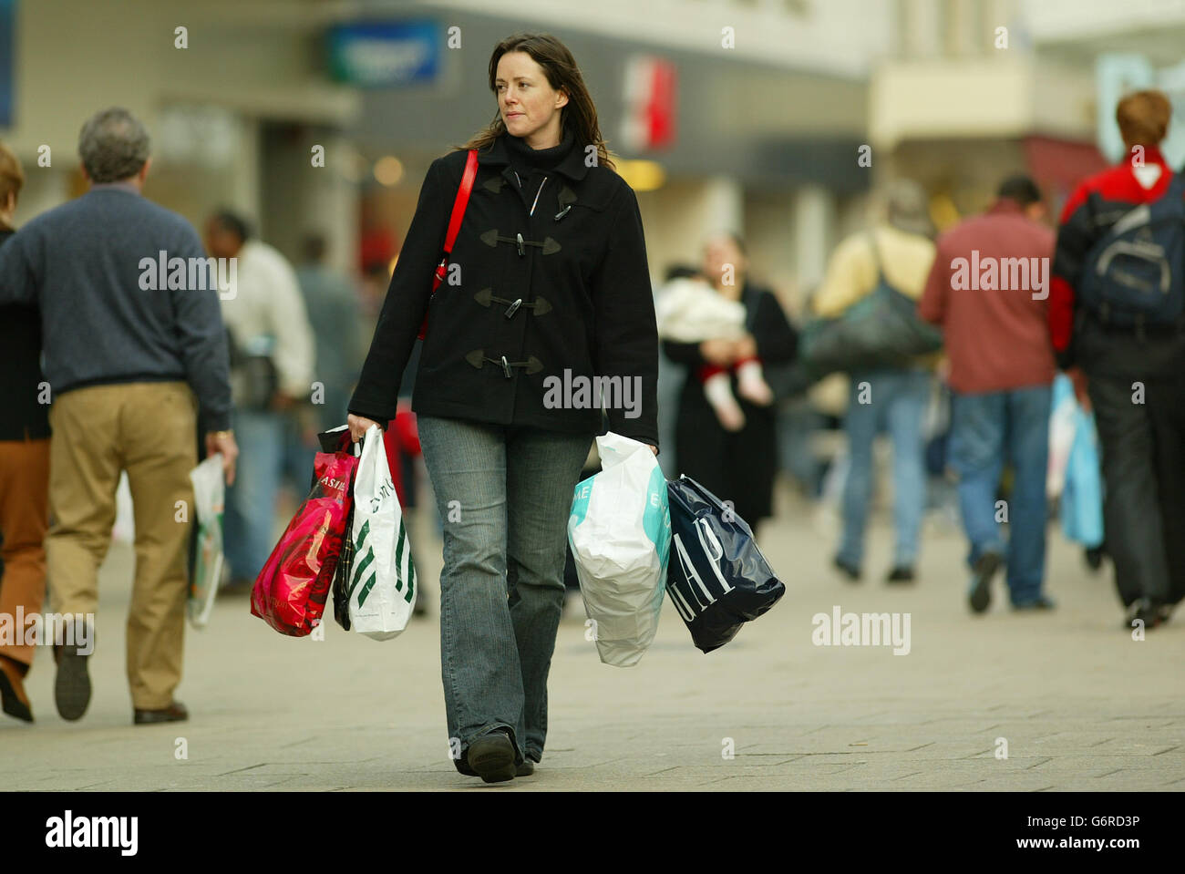 High Street Shopping Stock Photo - Alamy