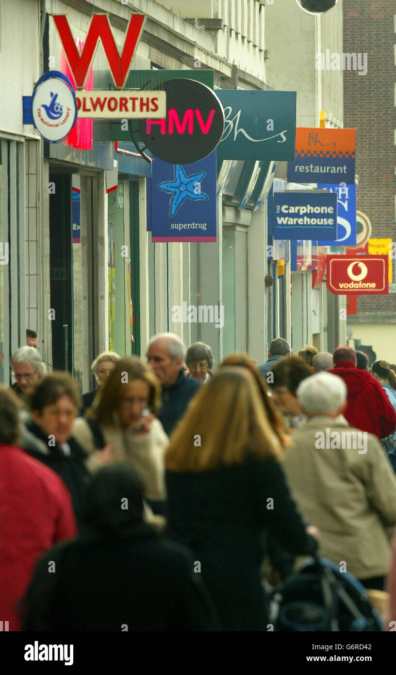 High Street Shopping Stock Photo - Alamy