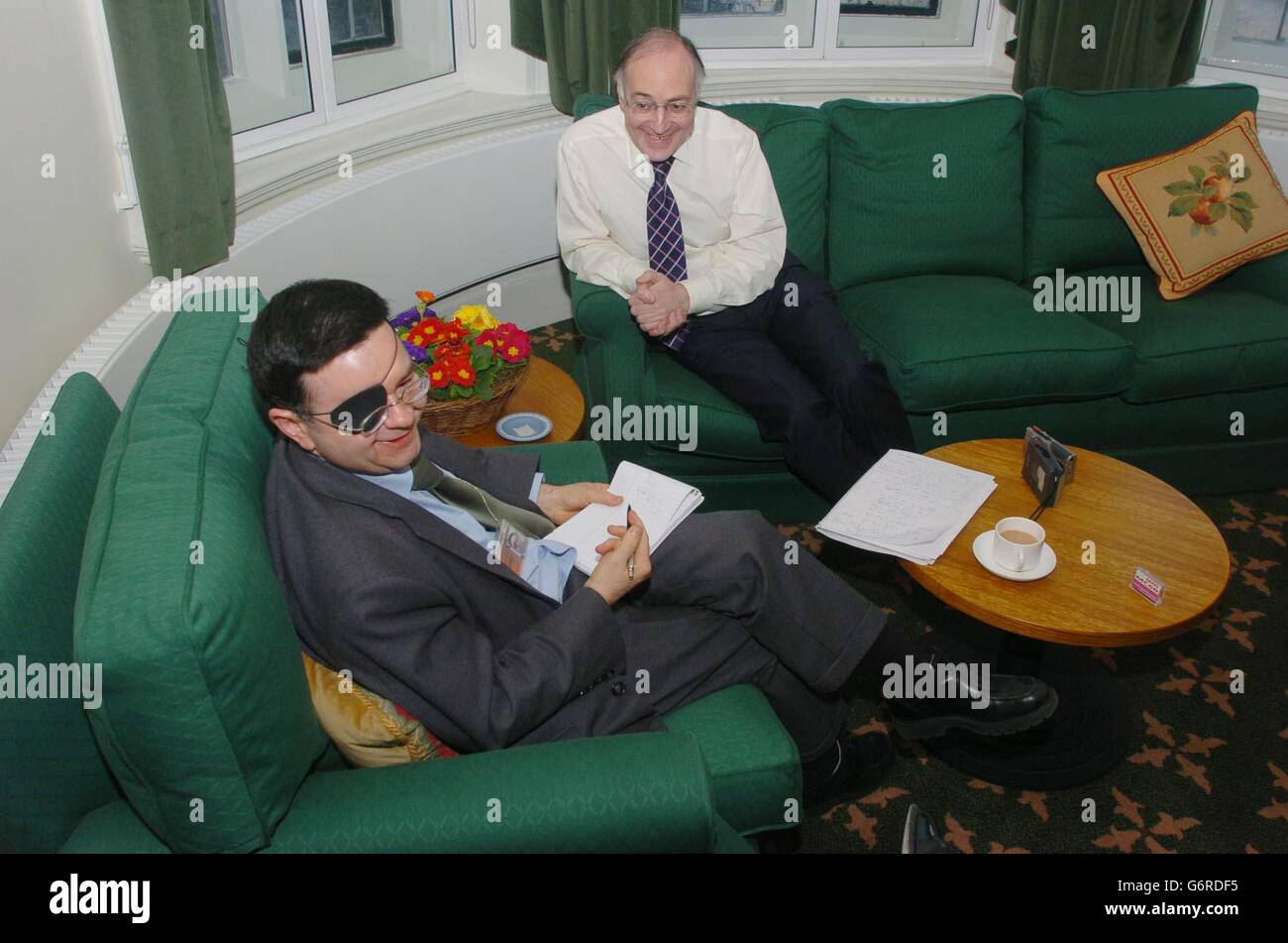 Conservative leader michael howard speaks to the media hi-res stock ...