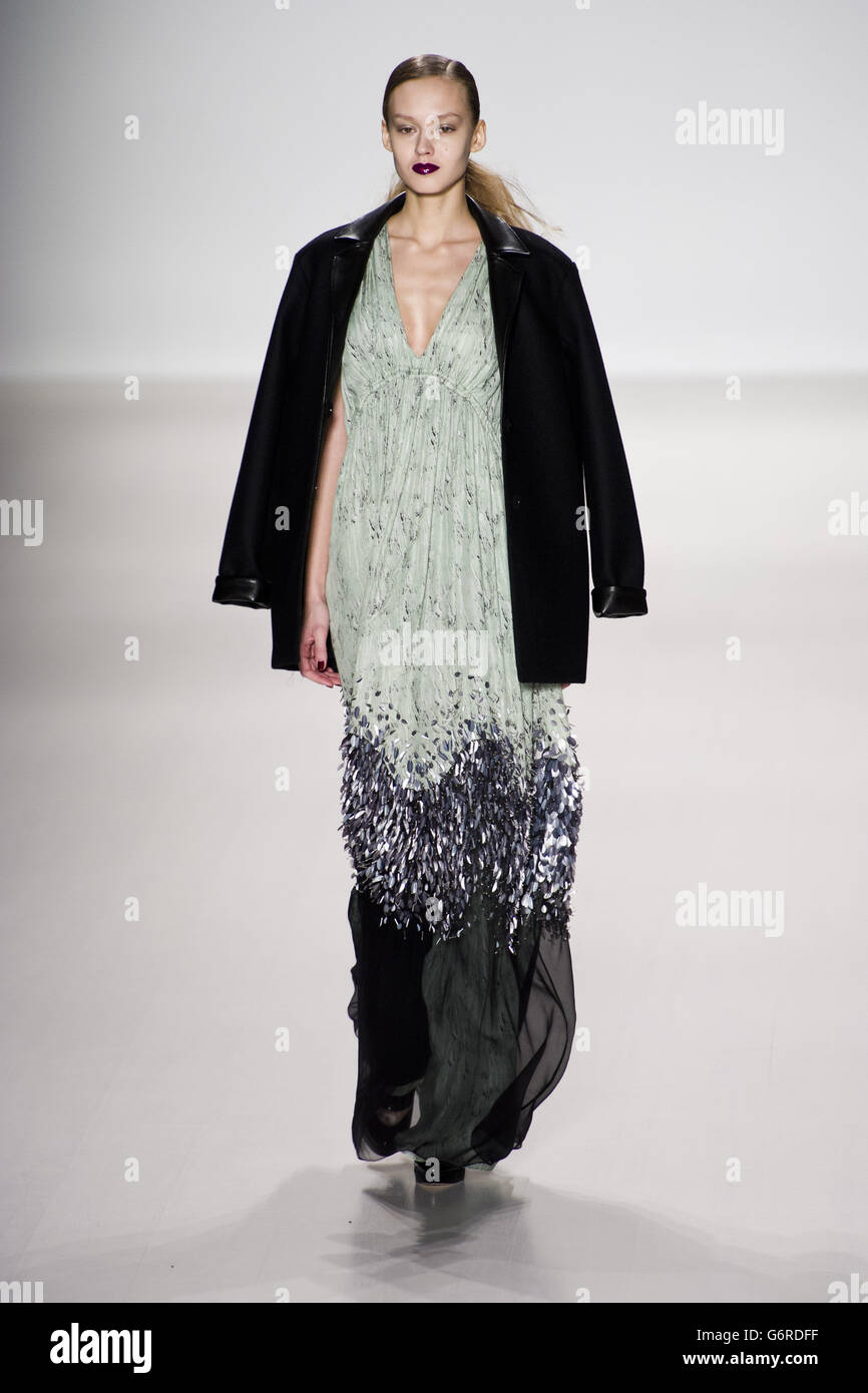 A model on the catwalk at the Noor by Noor fashion show, held at the ...