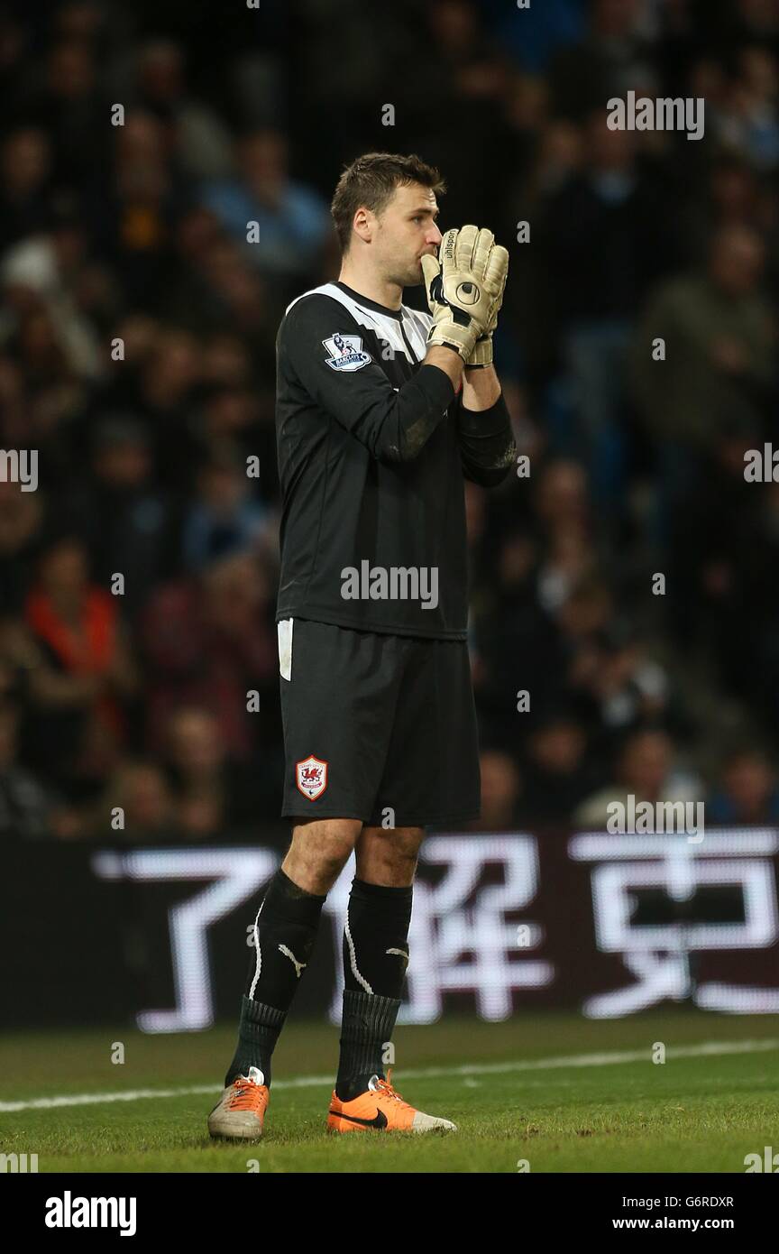 Cardiff citys goalkeeper david marshall appears dejected hi-res stock ...