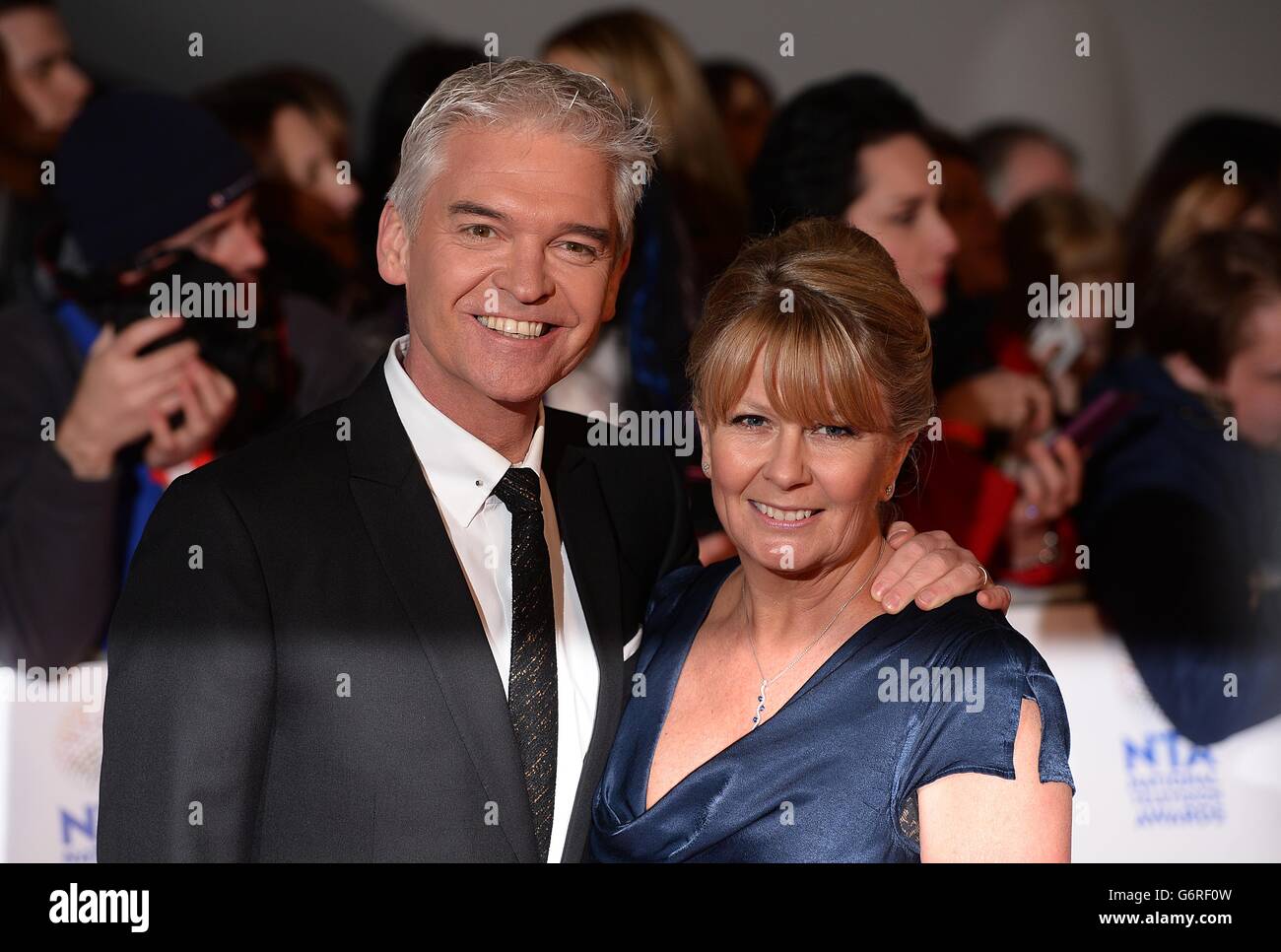 Phillip Schofield and Stephanie Lowe arriving for the 2014 National ...