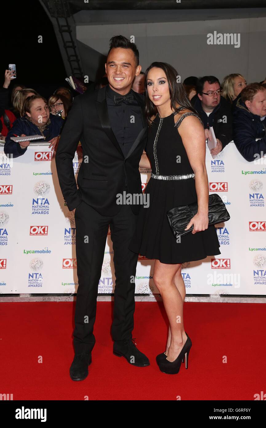 Gareth Gates and Beth Tweddle arriving for the 2014 National Television ...
