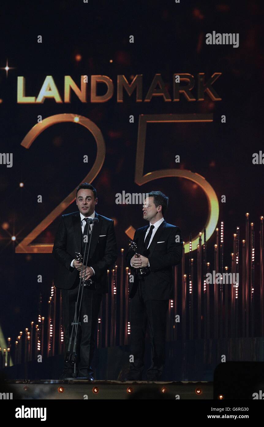 Ant and Dec accept the Landmark Award for on stage during the 2014 ...