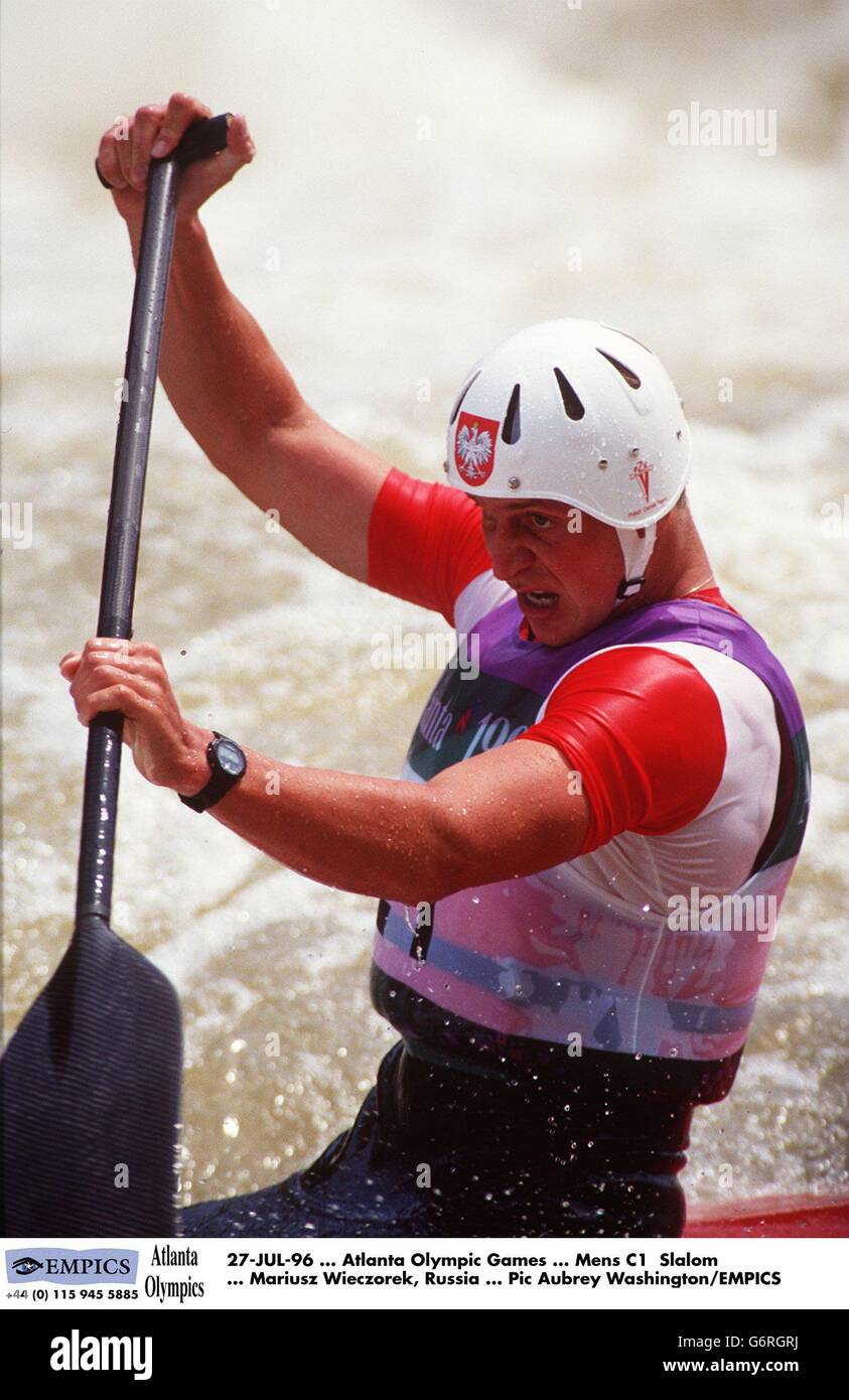 27-JUL-96. Atlanta Olympic Games. Mens C1 Slalom. Mariusz Wieczorek ...