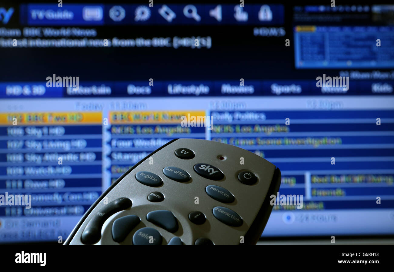 Sky stock. Stock picture of a Sky HD TV Remote control Stock Photo - Alamy