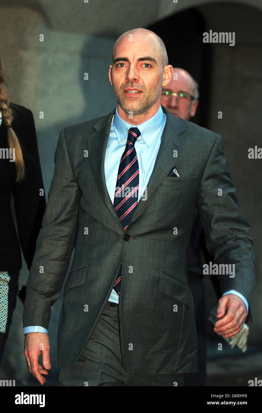 Former tabloid reporter Dan Evans leaving the Old Bailey in central ...