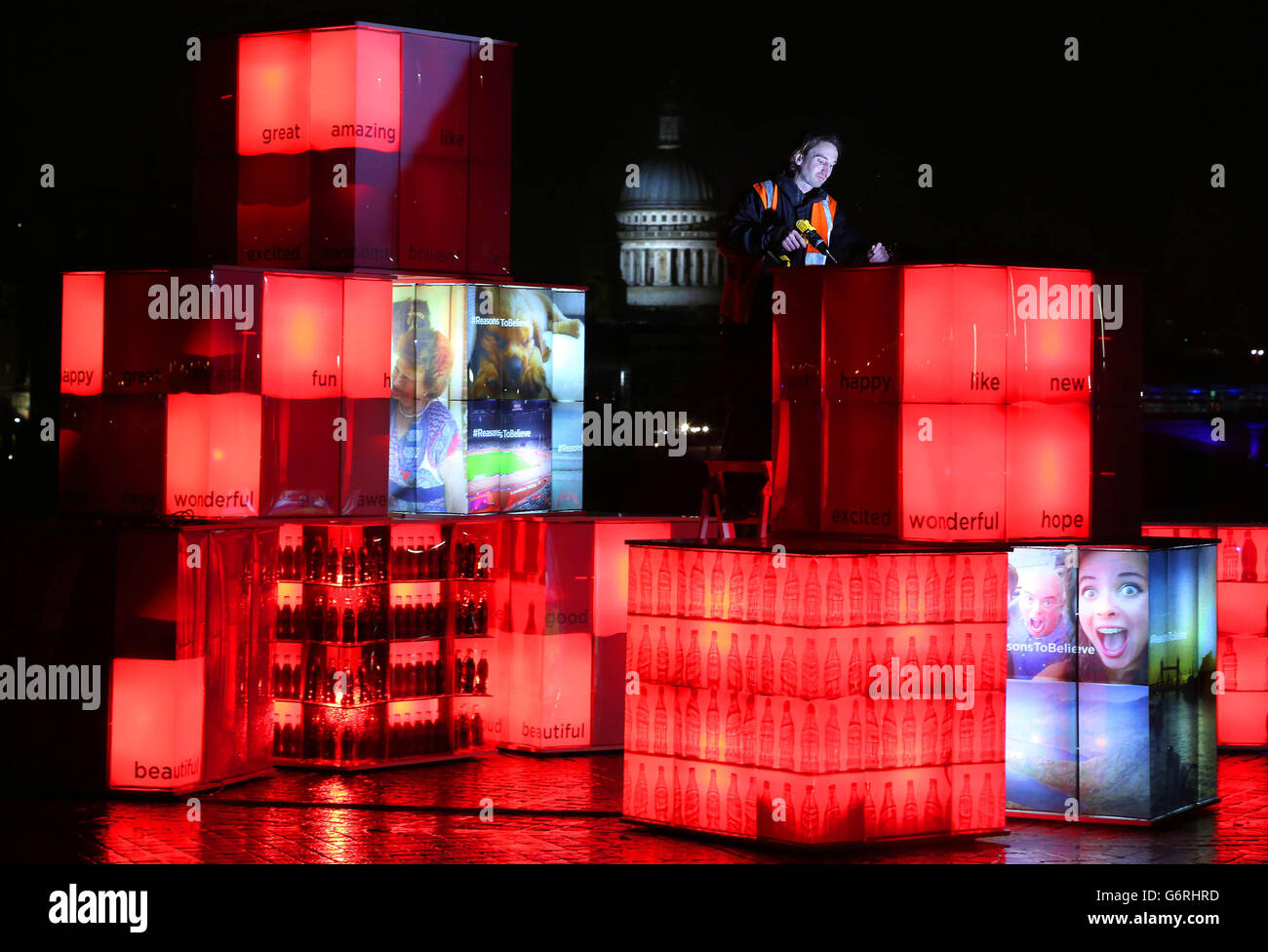 British artist David Boultbee adds the finishing touches to his art ...