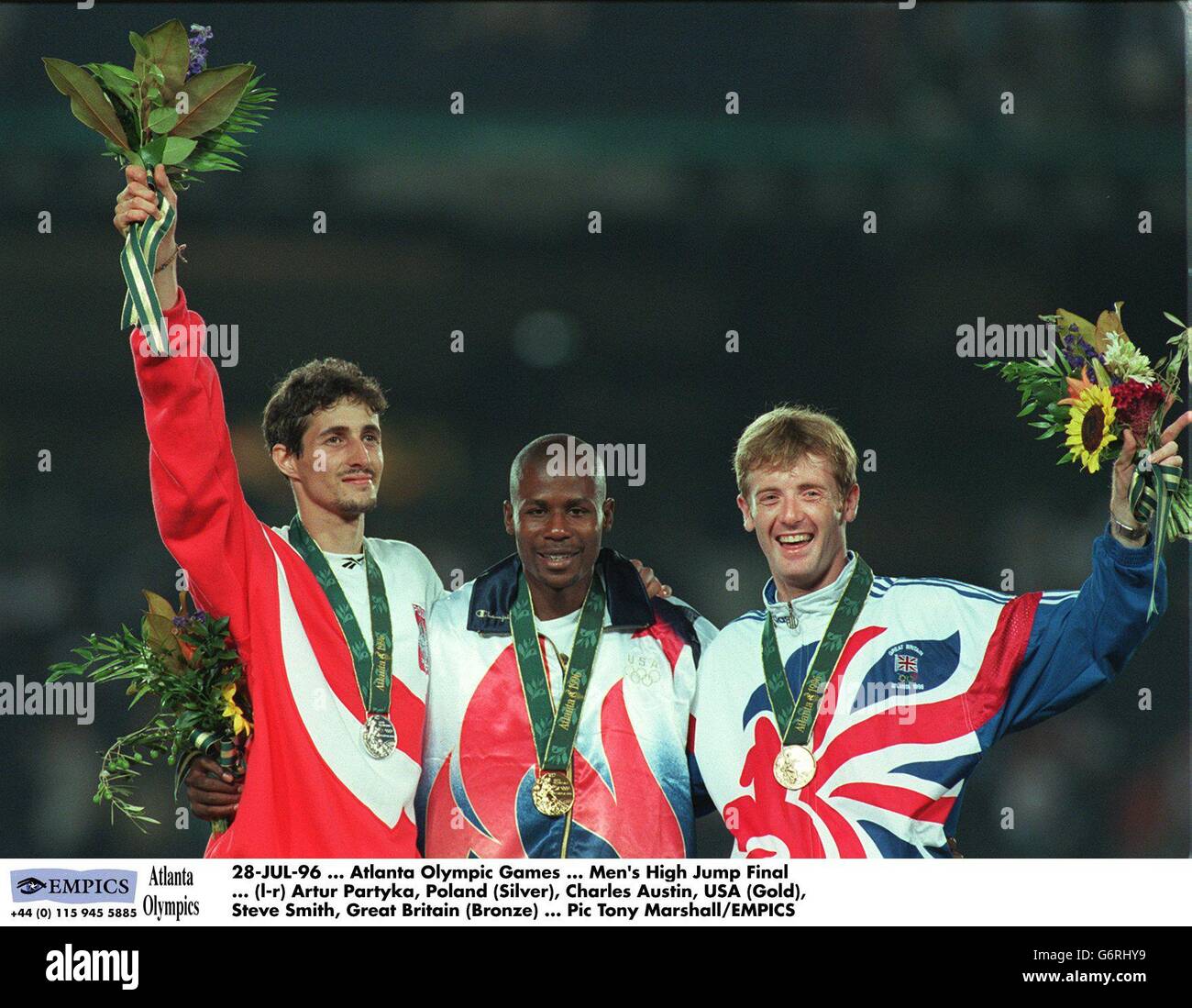 28 jul 96 atlanta olympic games mens high jump final charles austin hi ...