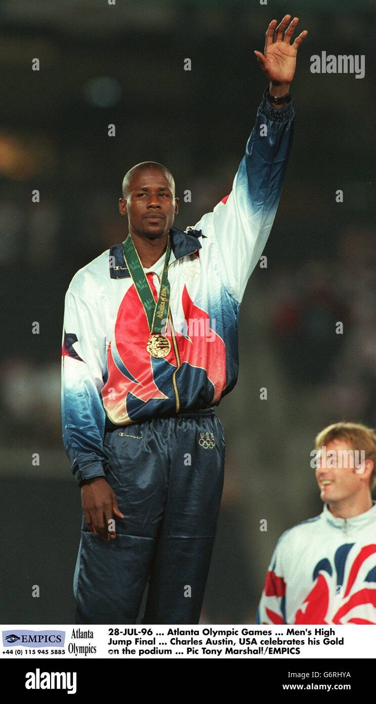 28 jul 96 atlanta olympic games mens high jump final charles austin hi ...