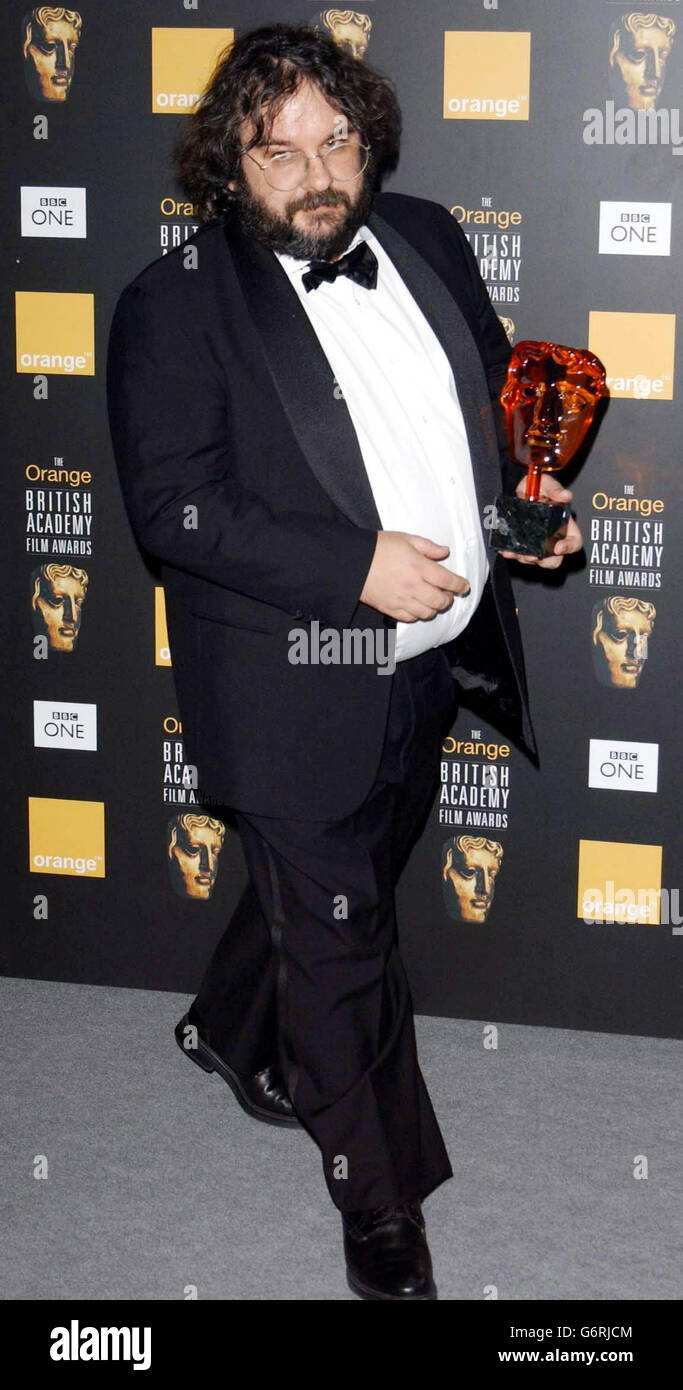 Director Peter Jackson with the Orange Film Of The Year award for the ...