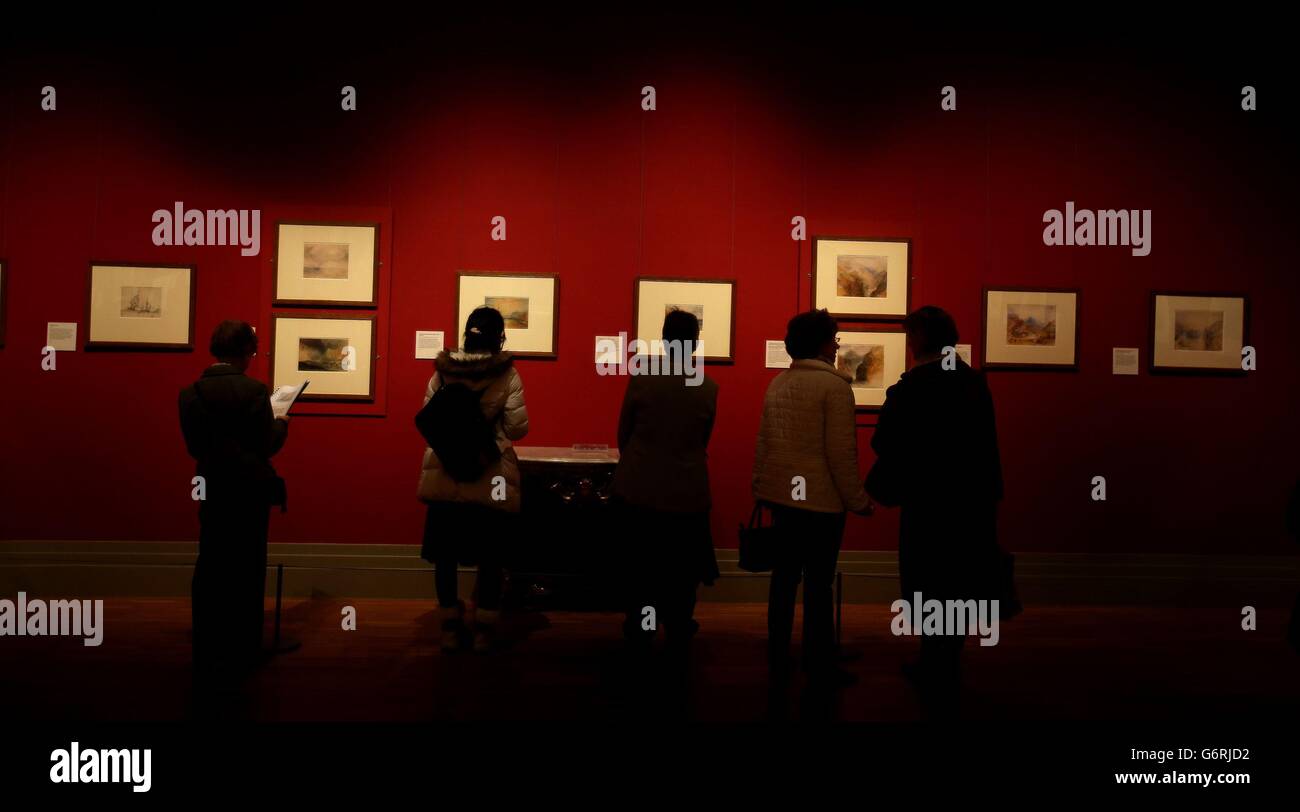 Members of the public view the Turner exhibition in the National Gallery of Ireland, Dublin, as ...