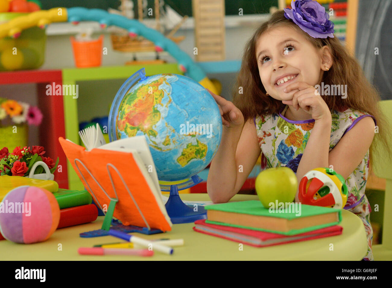 Cute student girl at class Stock Photo - Alamy
