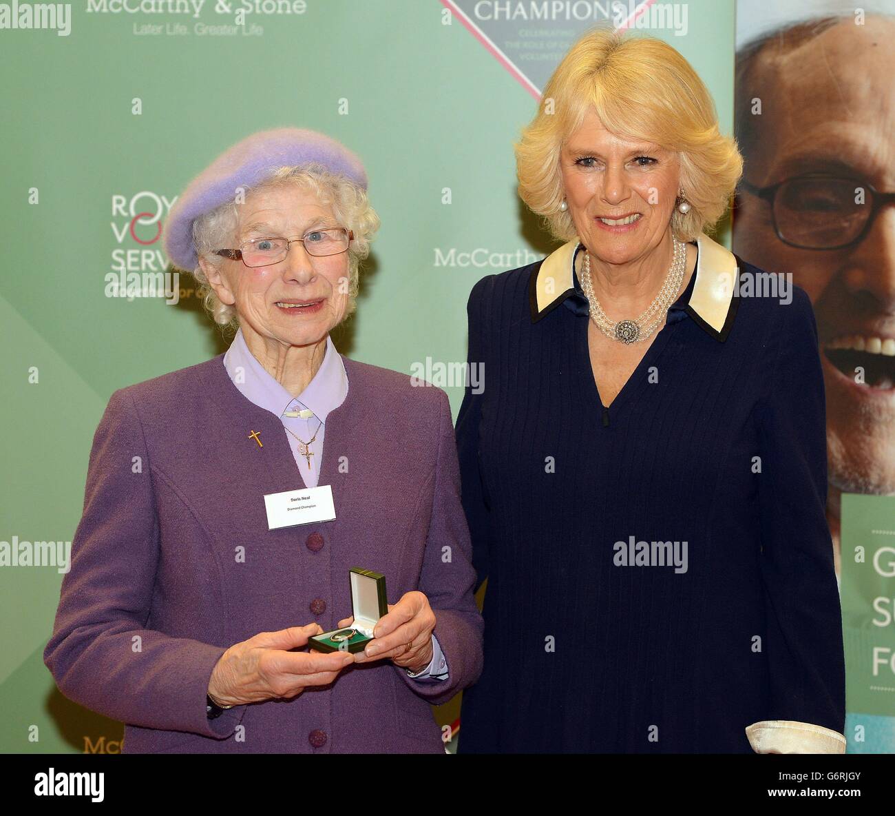 The Duchess of Cornwall with Diamond Champion Doris Neal from ...