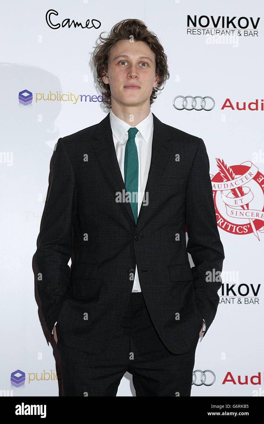 George Mackay arriving for the 2014 London Critics' Circle Awards, at ...