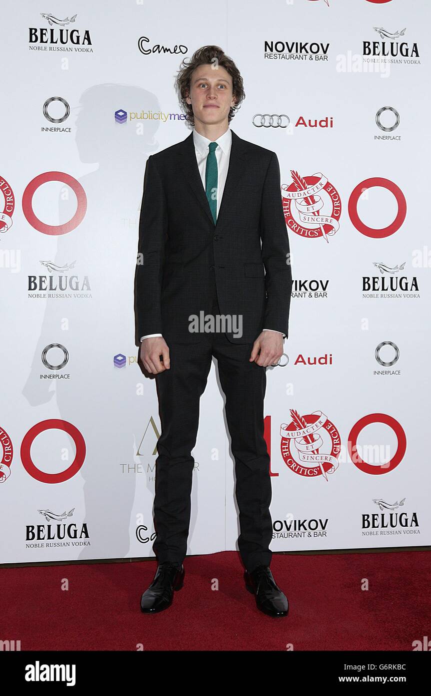 George Mackay arriving for the 2014 London Critics' Circle Awards, at ...