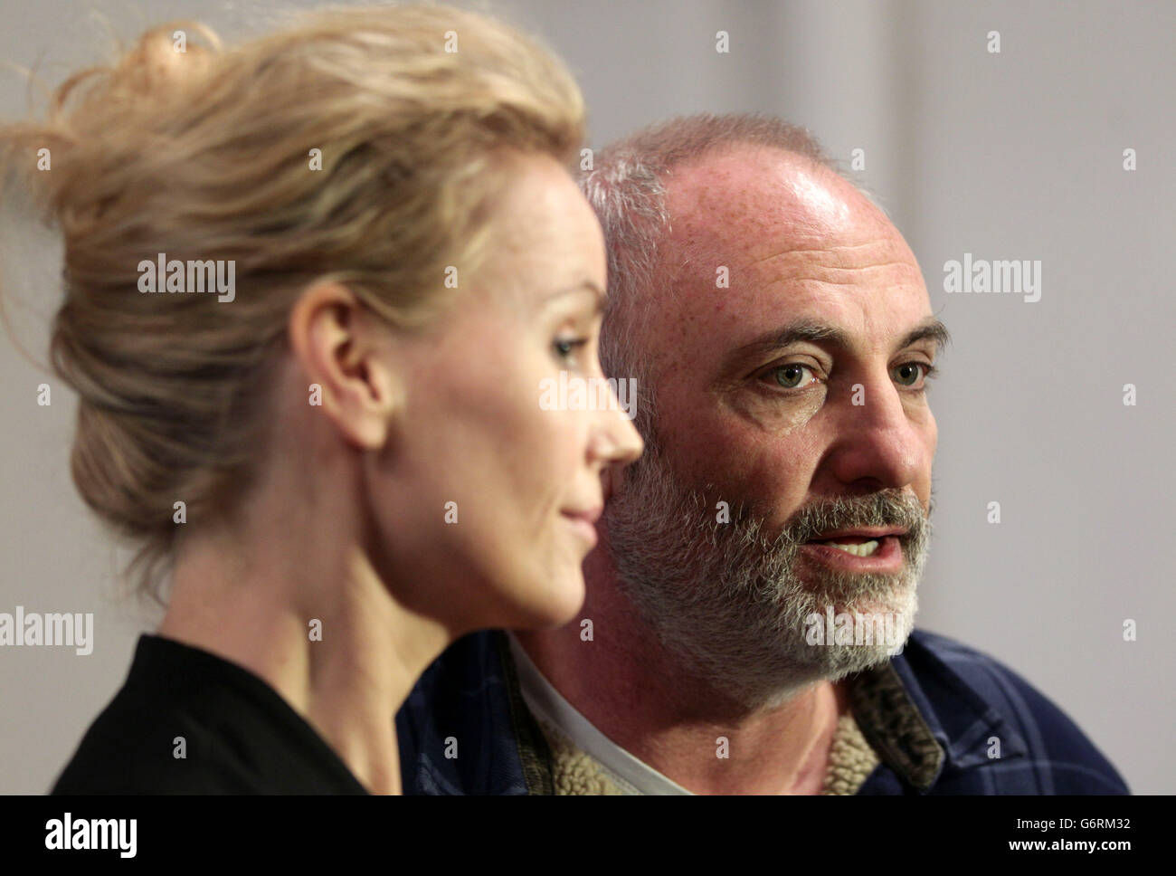 The Bridge stars Sofia Helin (left) and Kim Bodnia during a photocall ...