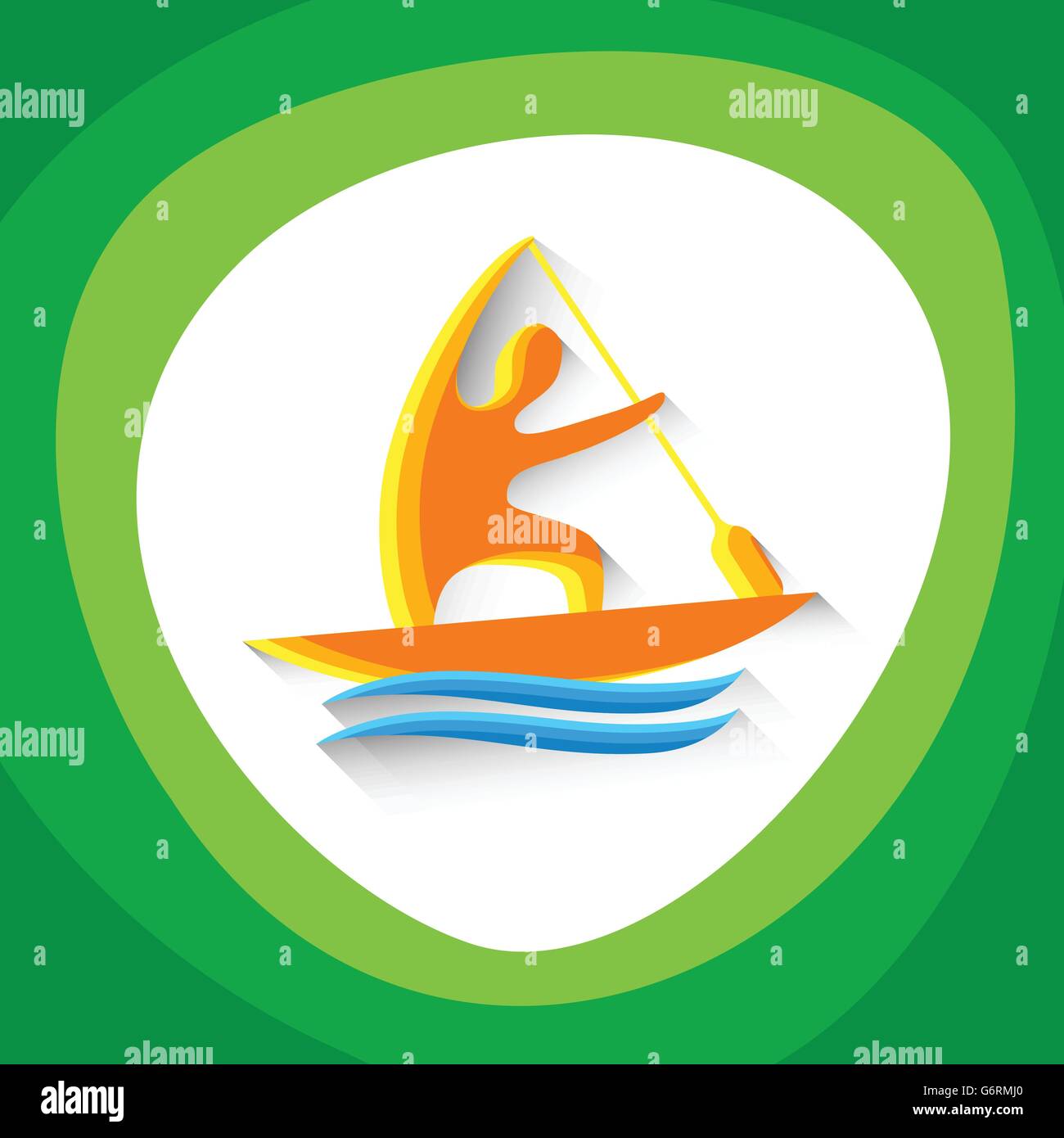 Canoe Sprint Athlete Sport Competition Icon Stock Vector Image & Art ...