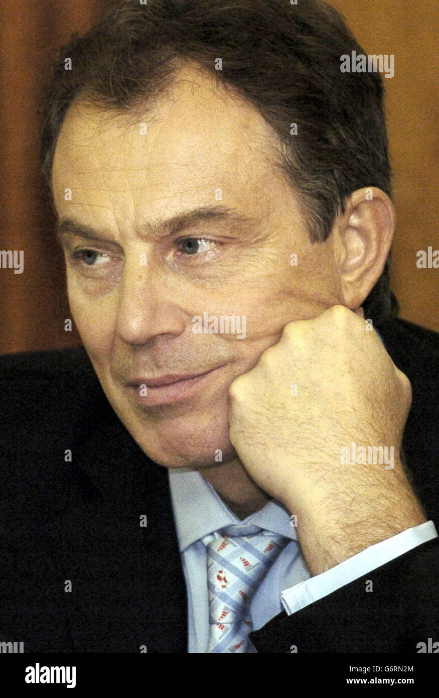 Britain's Prime Minister Tony Blair during a visit to the Merkinch ...