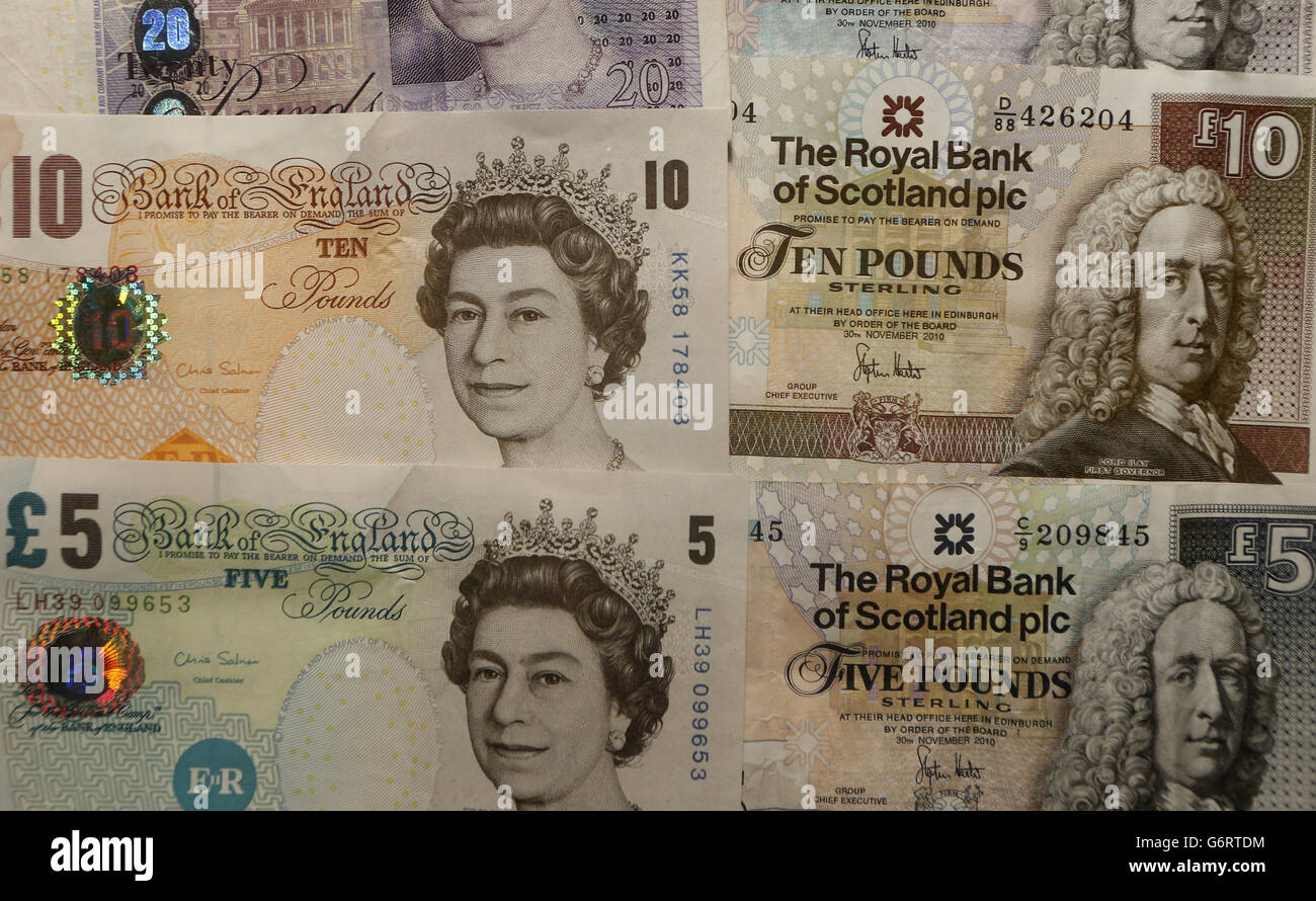 Bank of England and Royal Bank of Scotland banknotes, as Scotland's ...