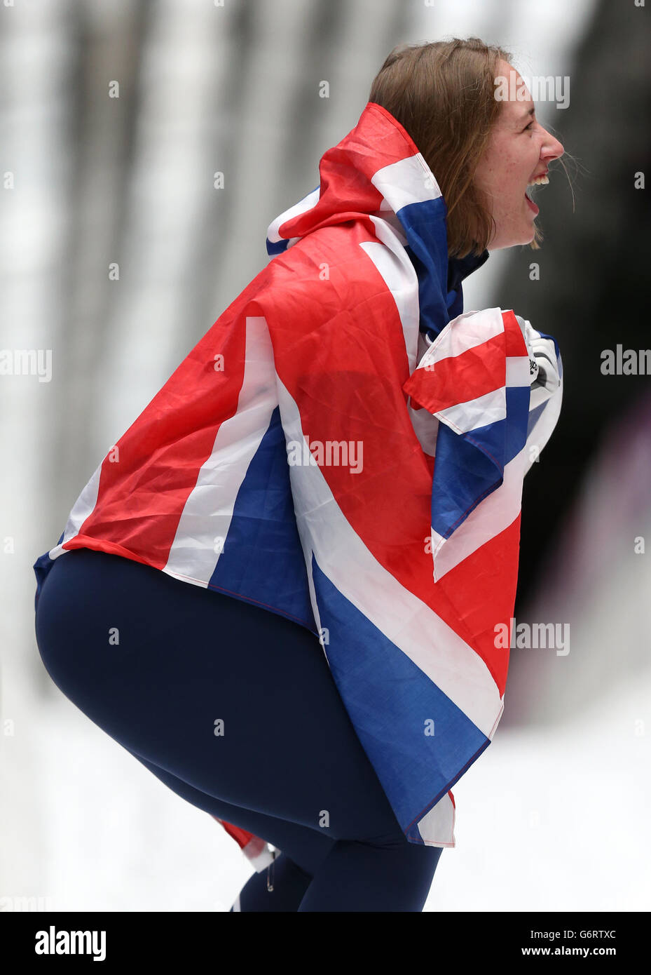 Great Britain's Lizzy Yarnold after race 4 of the Women's Skeleton ...