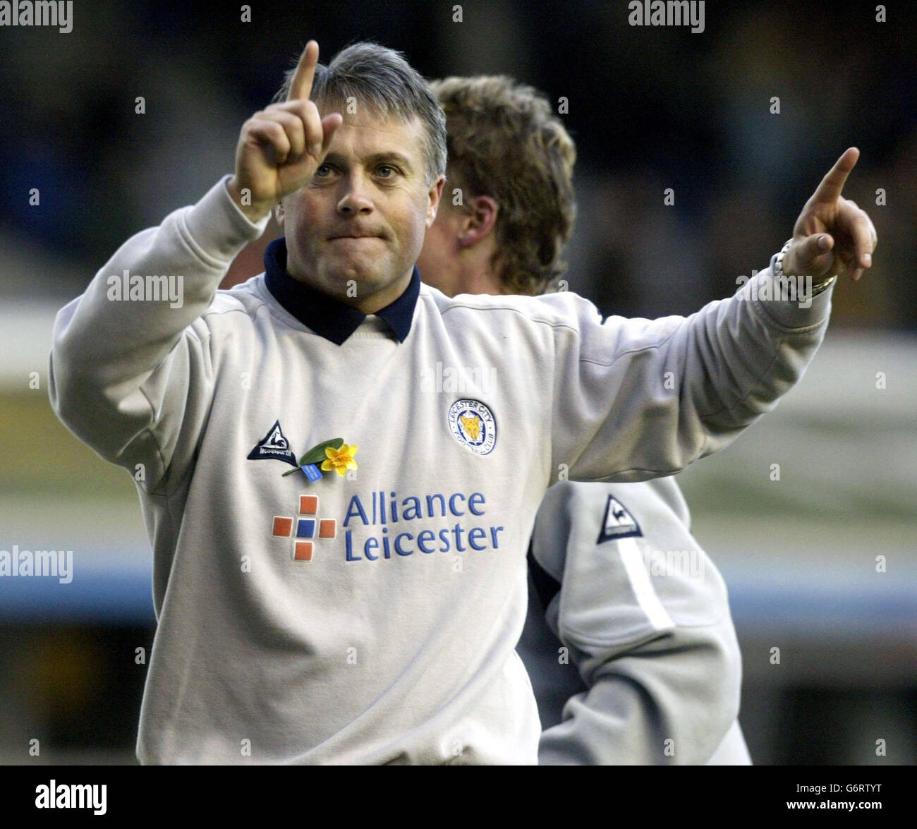 Leicester City manager Micky Adams celebrates his team's victory over ...
