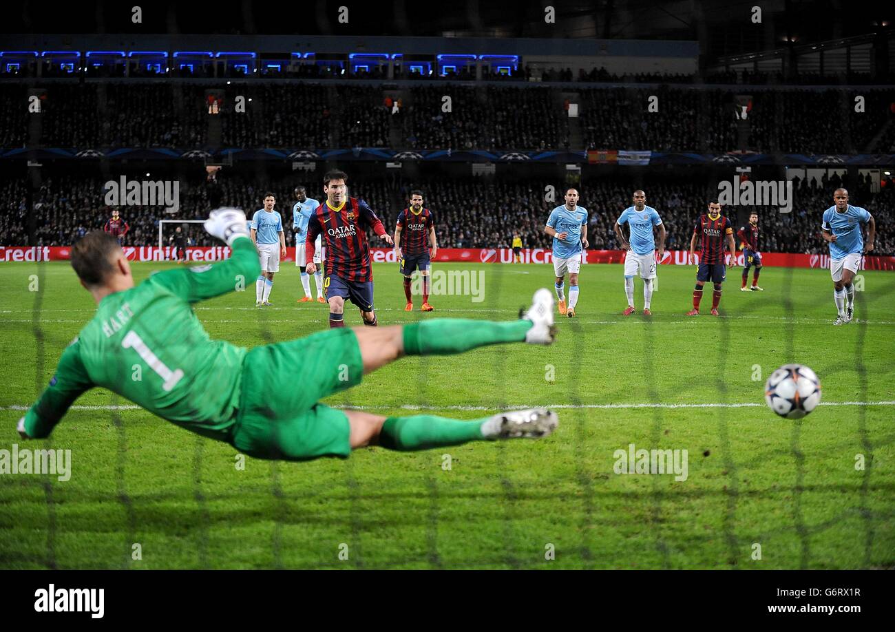 Barcelona's Lionel Messi scores his side's first goal of the game from ...