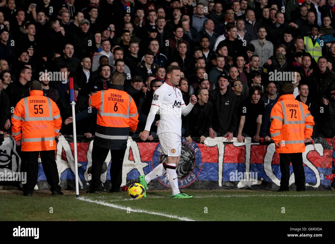 Manchester uniteds wayne after an object was from the crowd hi-res ...