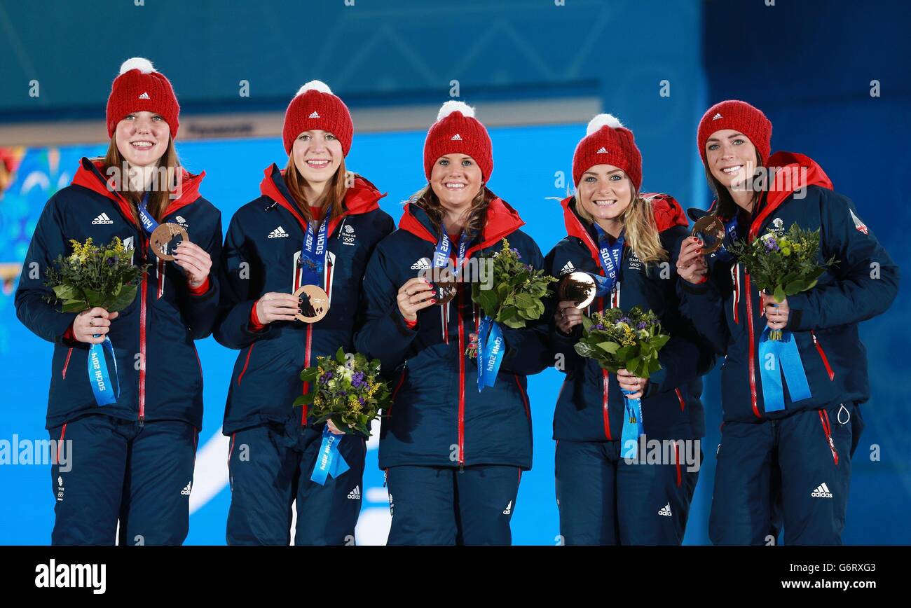 Great Britain's Women's curling team of (left to right) Lauren Gray ...